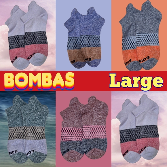 Bombas | Accessories | Bombas Ankle Socks 6 Pair Bnwt Assorted Colors ...